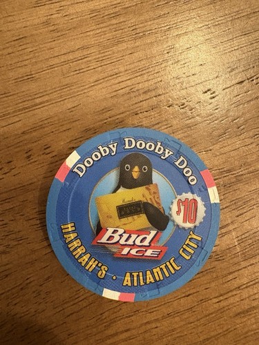Harrah's Casino Atlantic City Penguin Dooby Dooby Doo Bud Ice $10 Chip ...
