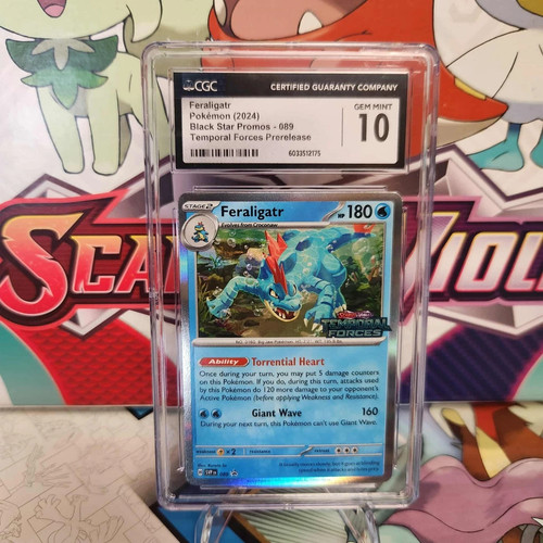 CGC 10 Feraligatr 089 SVP Temporal Force Prerelease Stamp - Pokemon ...