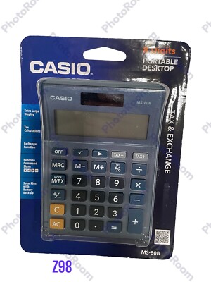 Casio MS80B 8-Digit Battery & Solar Basic Calculator Blue (MS80B-BU) MS ...