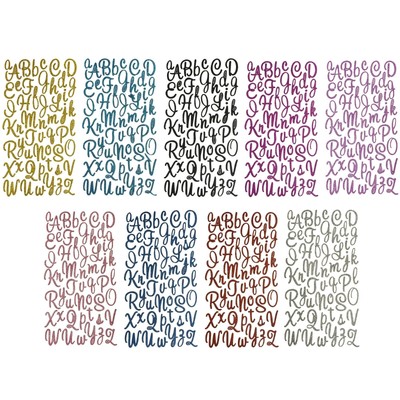 Glitter Cursive Alphabet Letters Stickers, 1-inch, 50-count | eBay