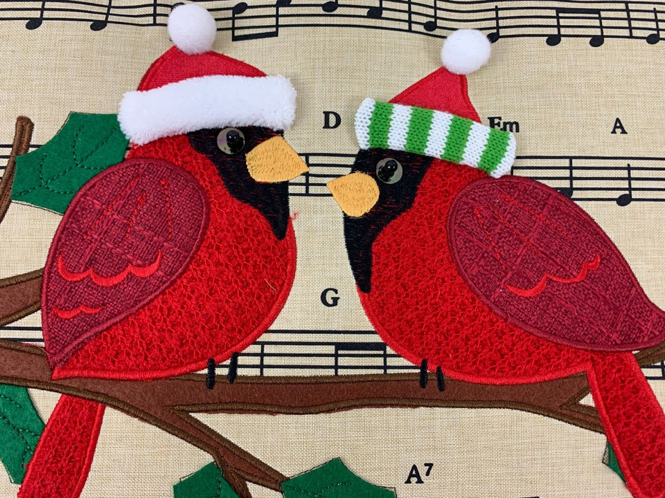 Christmas Holiday Decoration Hanging Red Birds Cardinals 3D Bells 19 ...