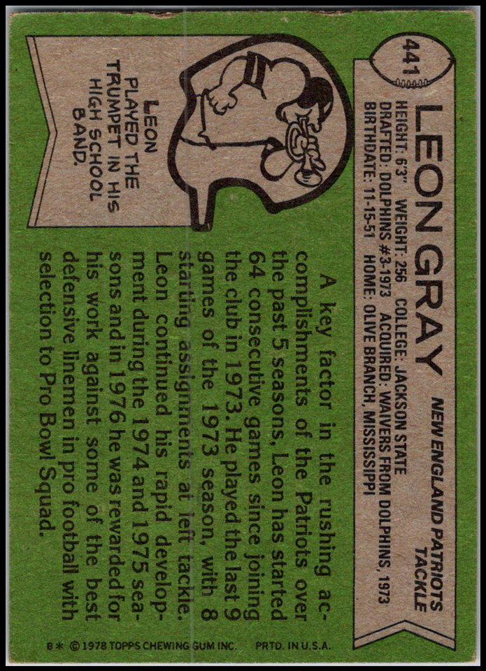 1978 Topps #441 Leon Gray FREE SHIPPING! | eBay