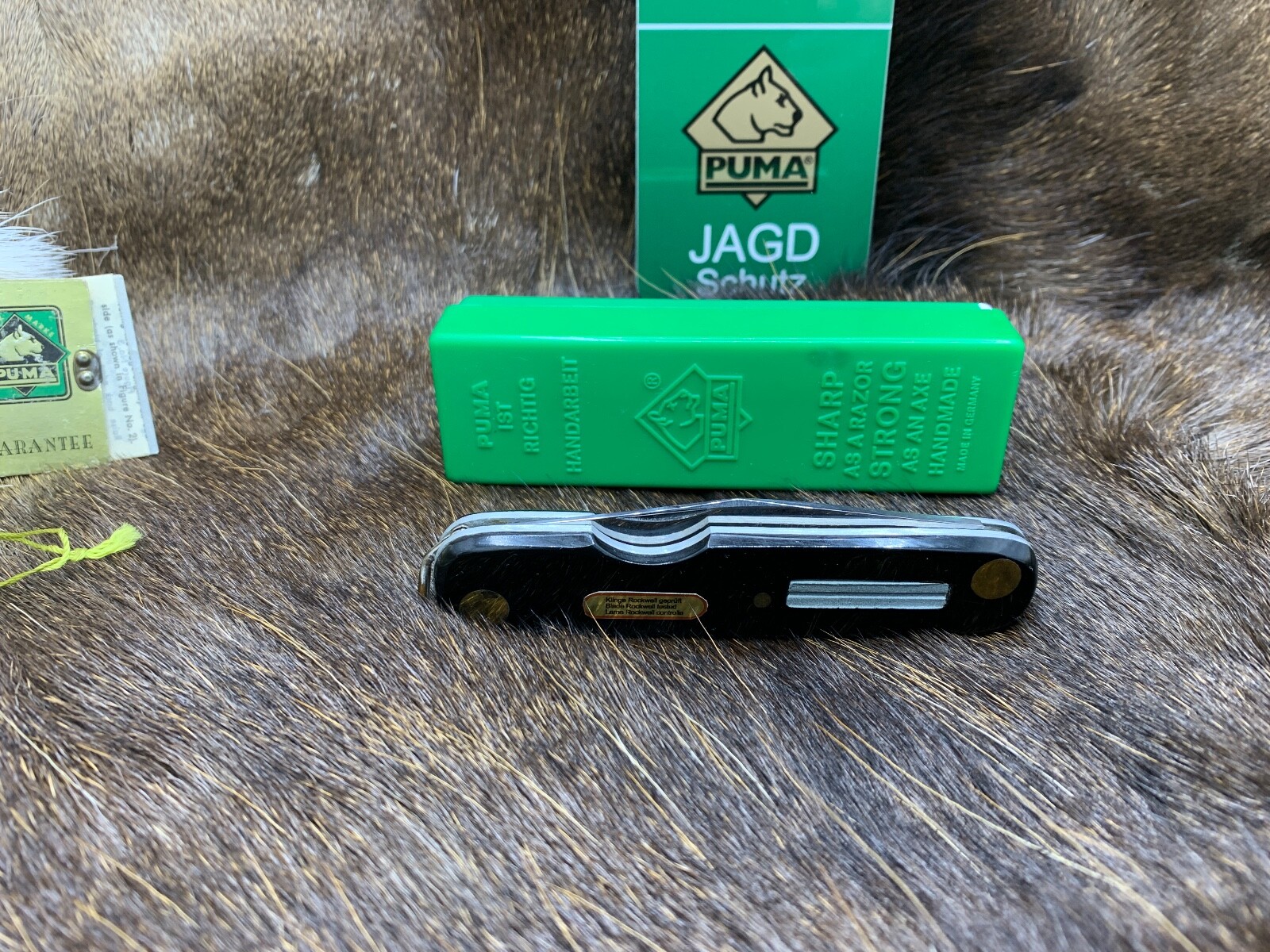 1972 Puma 863 Anglermesser (Fishing) Knife With Black Handles Puma G/G ...