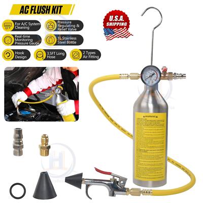 AC Flush Kit Air Conditioner System Clean Canister Gun for R134a R12 ...