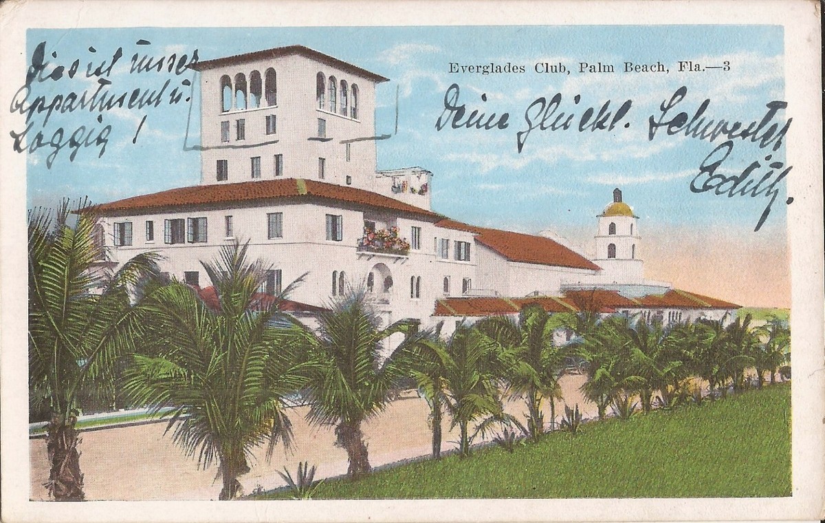 Everglades Club Palm Beach Florida Watercolor Print Everglades Club