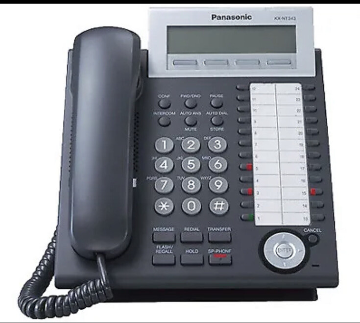 Panasonic Kx-nt343 Digital Display LCD Phone Corded IP VoIP 24 Button 3 ...