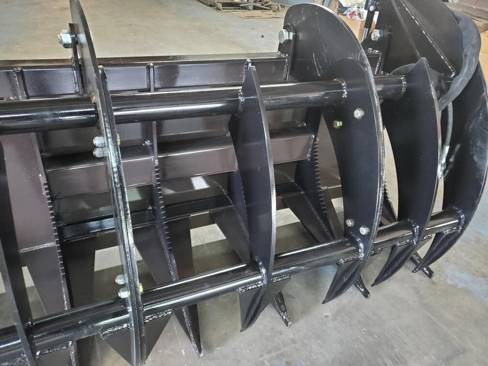 66" COMBO TINE Brush Root Rake Grapple Attachment SkidSteer Tractor ...