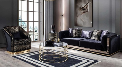 Luxe Canapés Fauteuil Places Moderne Meubles de Salle Séjour Couche Bleu 4067282469860 | eBay