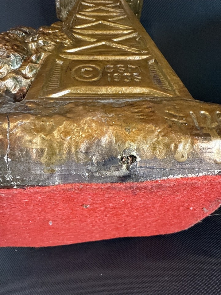 1935 WILL ROGERS & WILEY POST Aviation PLANE CRASH Lamp CSM Chalkware ...