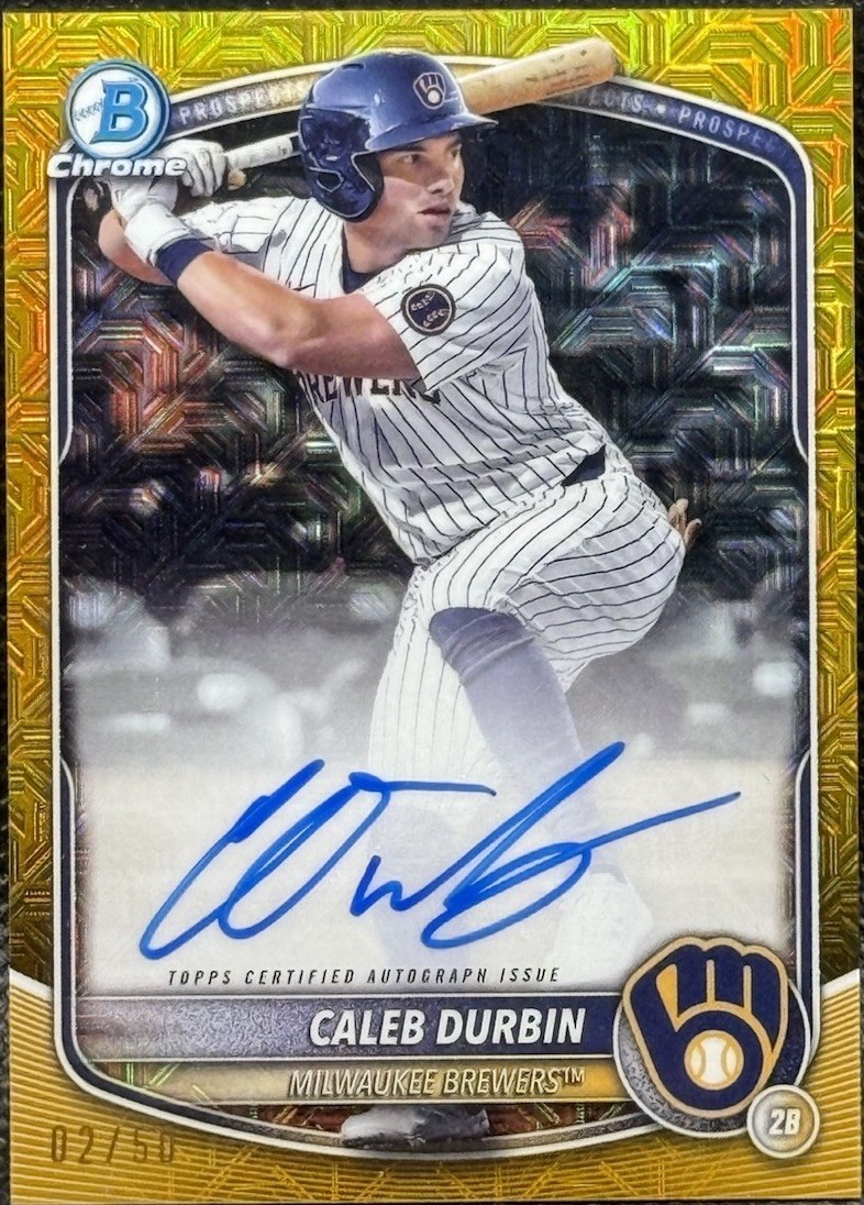 2025 Bowman - Chrome Prospect Mega Box Autographs Caleb Durbin #BMA-CDU ...
