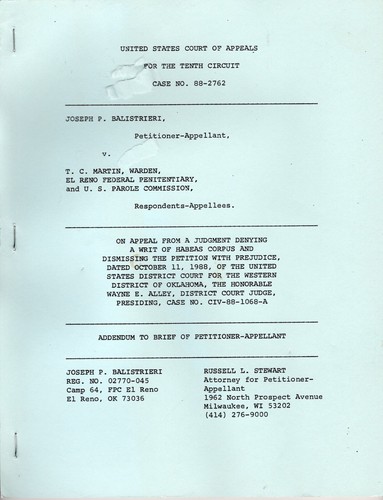 1988 - Joseph P. Balistrieri Parole Hearing Addendum - Milwaukee Mafia ...