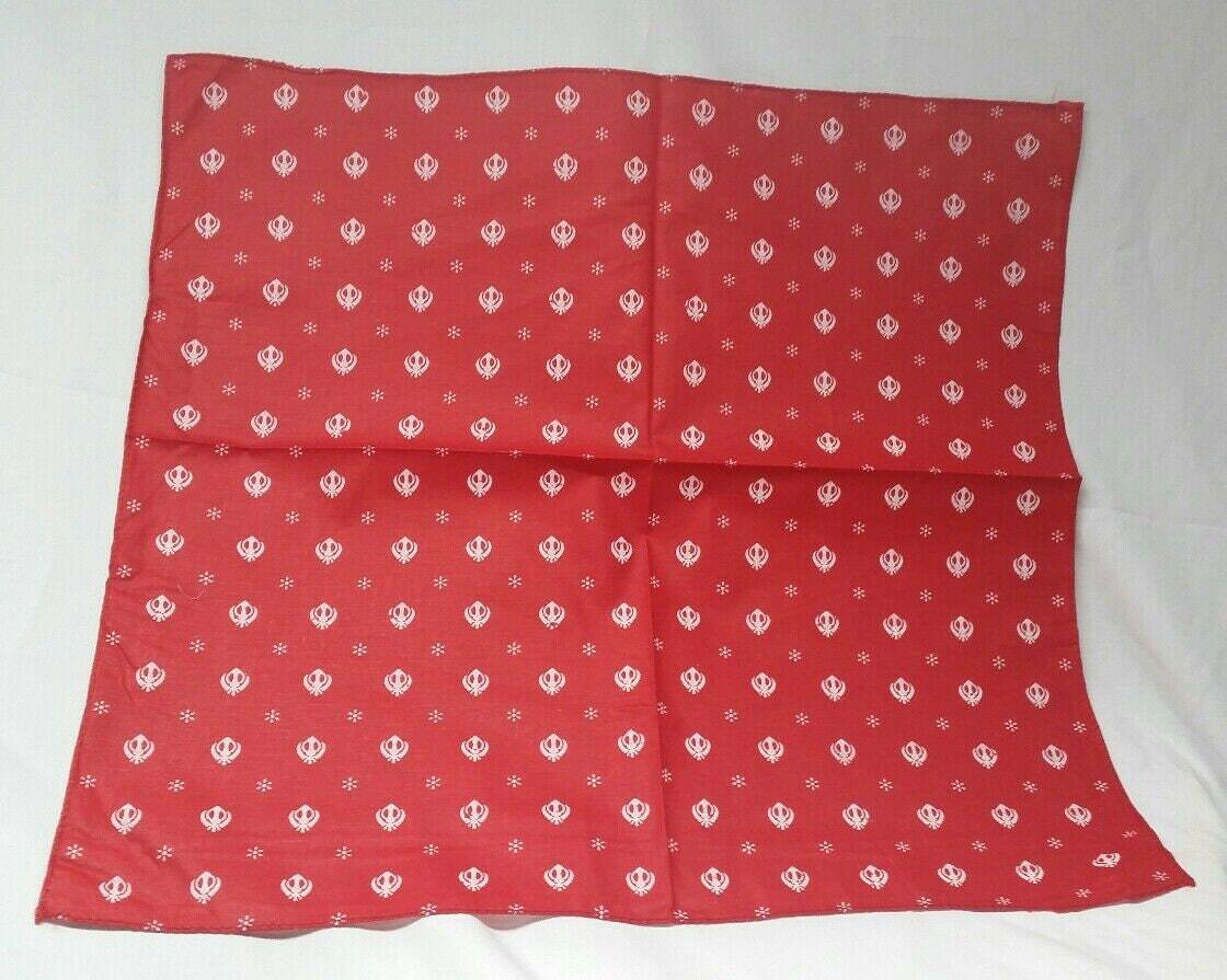 Sikh Punjabi Red Khalsa Khandas bandana Head Wrap Gear Rumal ...