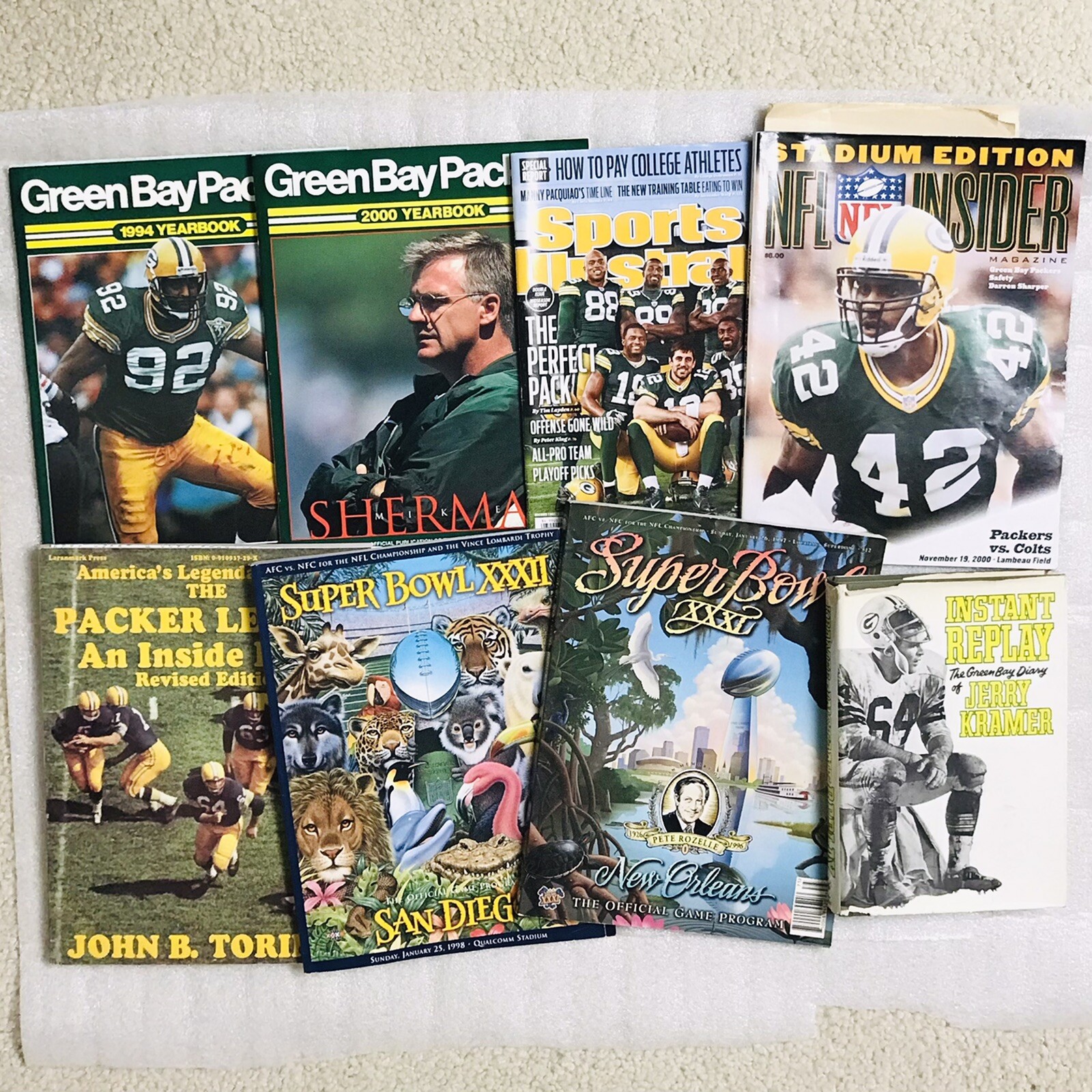 Vintage NFL Football Green Bay Packers Lot Books Magazines & MORE 1968 ...