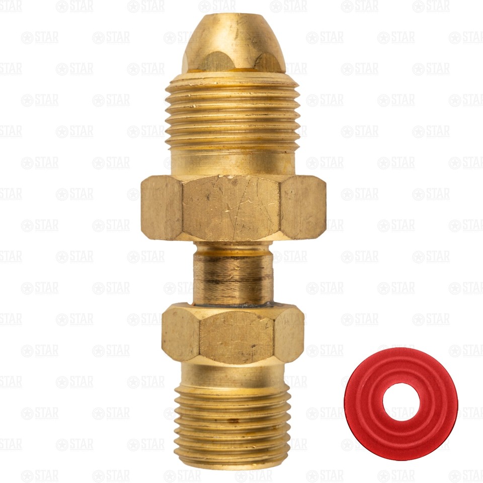 CO2 Regulator to Nitrogen Gas Tank Adapter Brass CGA580 CGA320 Male ...