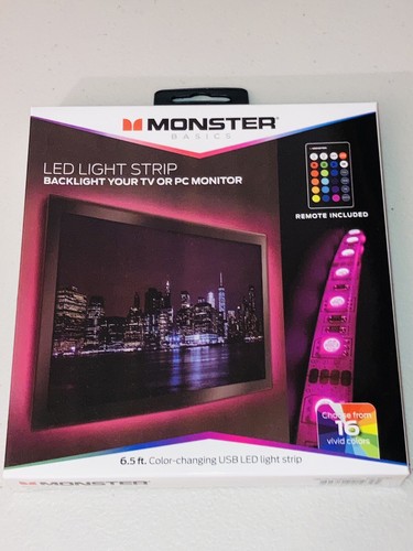 Monster Multi Color Changing USB LED Light Strip 6.5ft Multicolor Tech ...