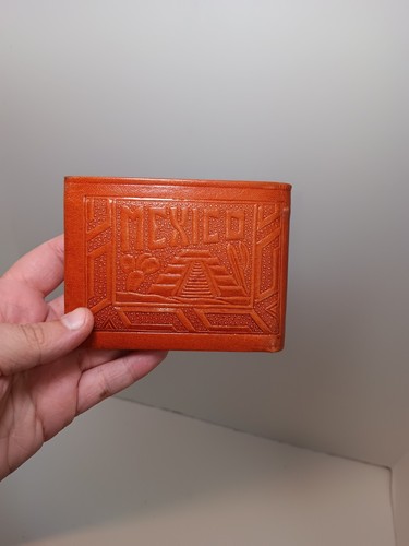 Vintage Hand Tooled Genuine Leather Bi-fold Wallet Western Mexico | eBay