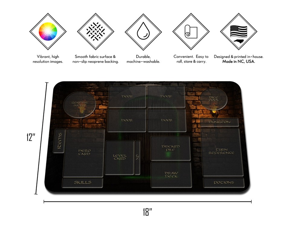 One Deck Dungeon Playmat Custom Neoprene Board Game Mat 18" x 12" FS ...