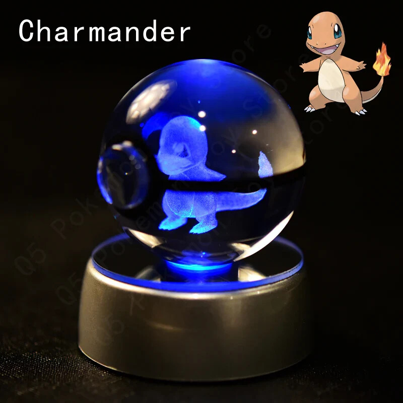 POKEMON 3D CRYSTAL BALL, WITH LED LIGHT BASE, Beautiful to make a gift ...