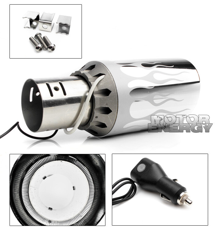 UNIVERSAL 4" 7 COLOR LED EXHAUST MUFFLER TIP FIRE FLAME KIT DODGE EAGLE ...