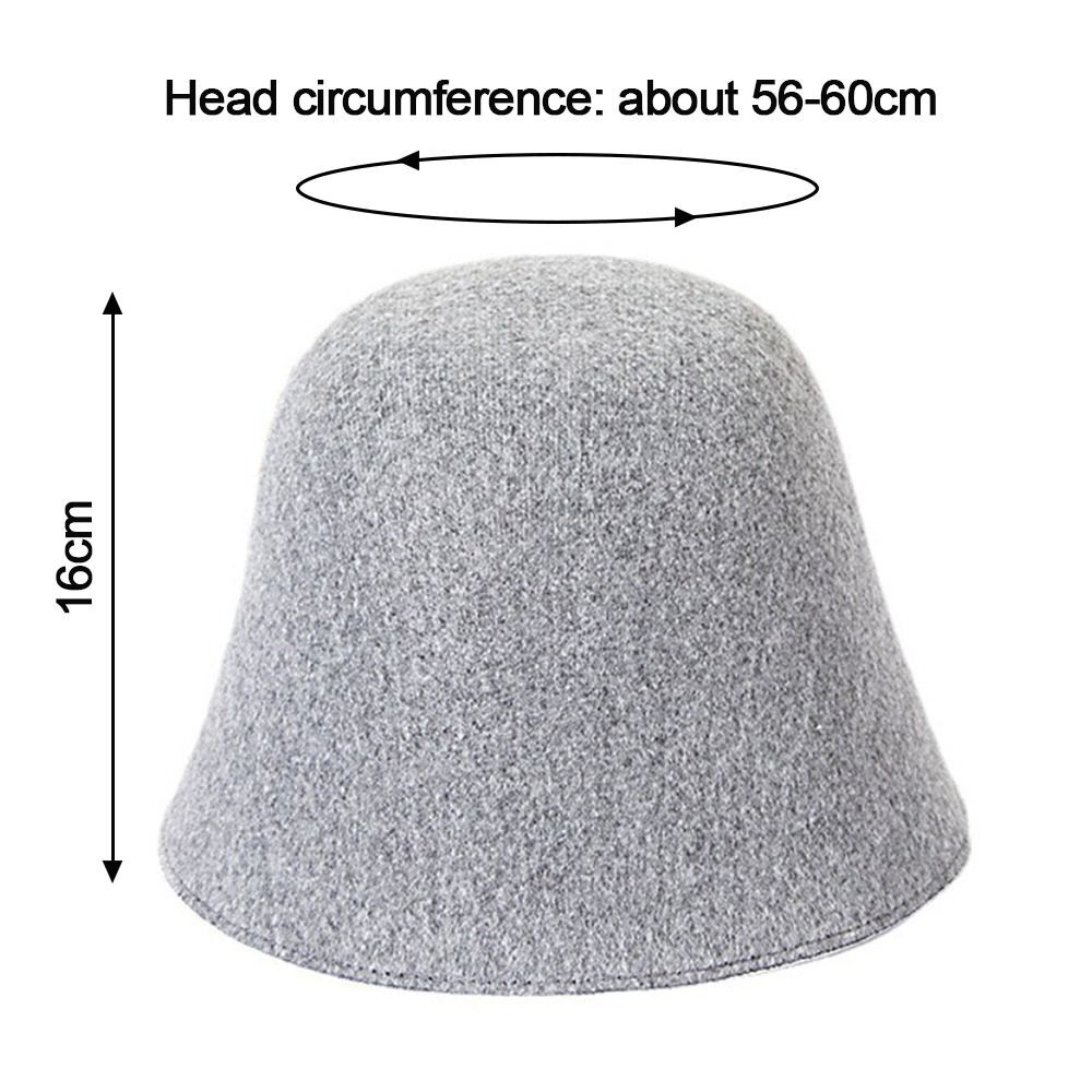 Bell-shaped Wool Fisherman Hat Solid Color Basin Cap Bonnet Warm Caps ...