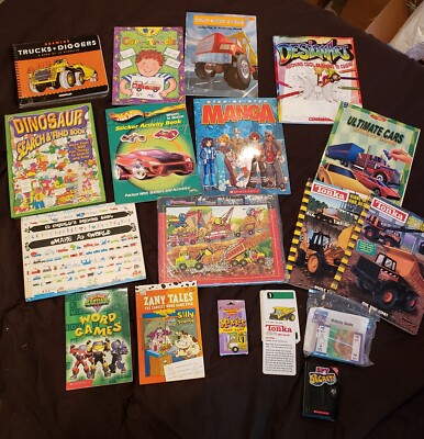 Huge LOT Boys Activity Books, Games, Puzzles, Drawing Books, Stickers ...