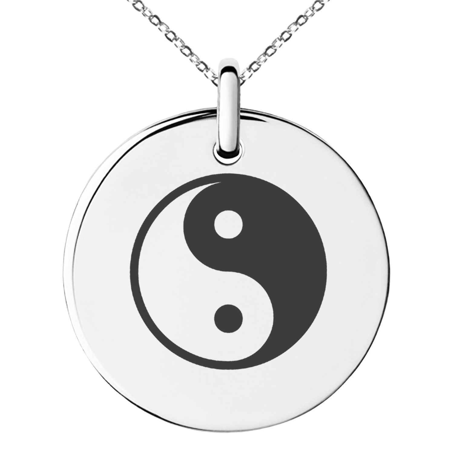 Stainless Steel Yin Yang Symbol Charm Necklace or Keychain | eBay