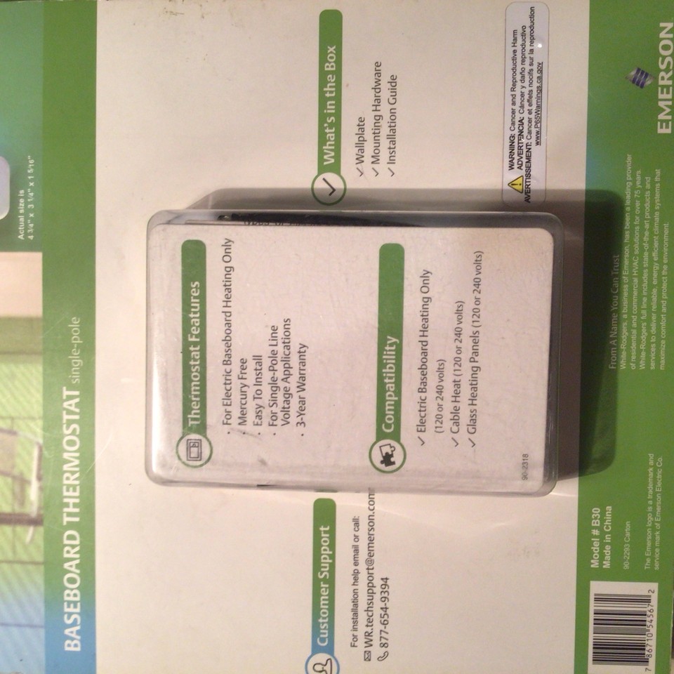New White Rodgers Heating Dial Single Pole Line Voltage Baseboard ...