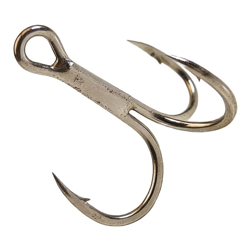 Treble Fishing Hooks Chemically Ground Tapered Tip Barbed Point Triple ...