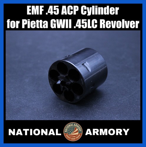 EMF .45 ACP Cylinder for Pietta GWII .45LC Revolver – No Moon Clip Cuts ...