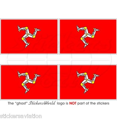 ISLE of MAN Flag MANX UK TT Races 50mm (2") Bumper-Helmet Stickers ...