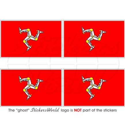 ISLE of MAN Flag MANX UK TT Races 50mm (2") Bumper-Helmet Stickers ...