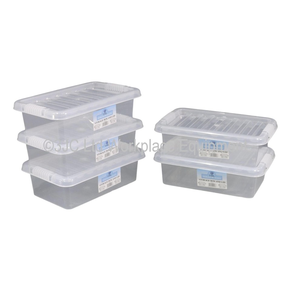 NEW British Made TML Clear Plastic Storage Box Boxes or Clear Lids 13 ...