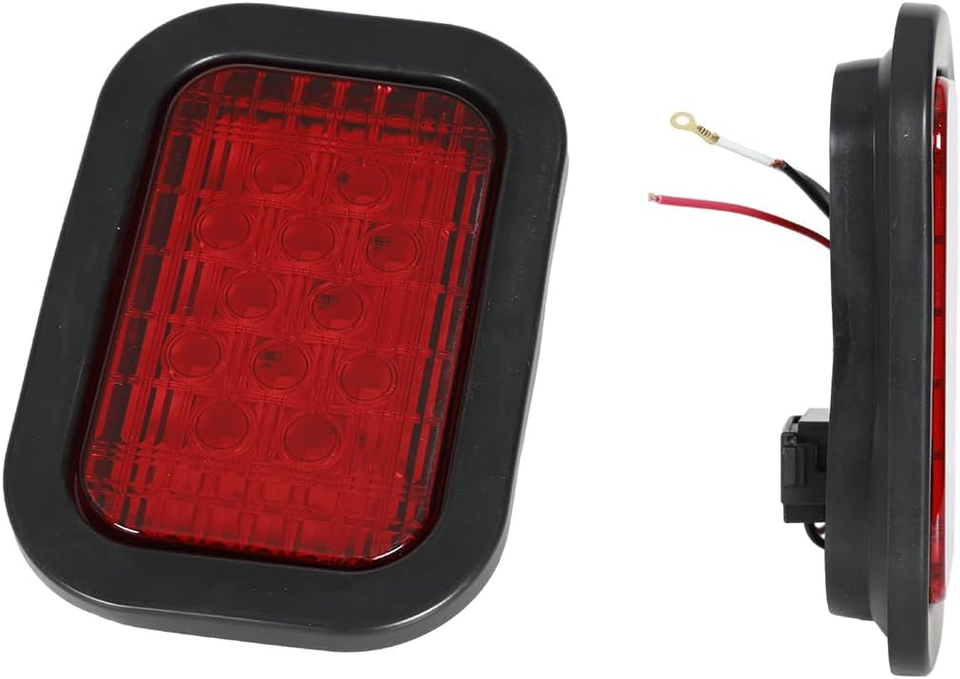 6 Pieces 24 LED Rectangle Truck Trailer Lights, 5x3 Inch, Stop/Turn ...