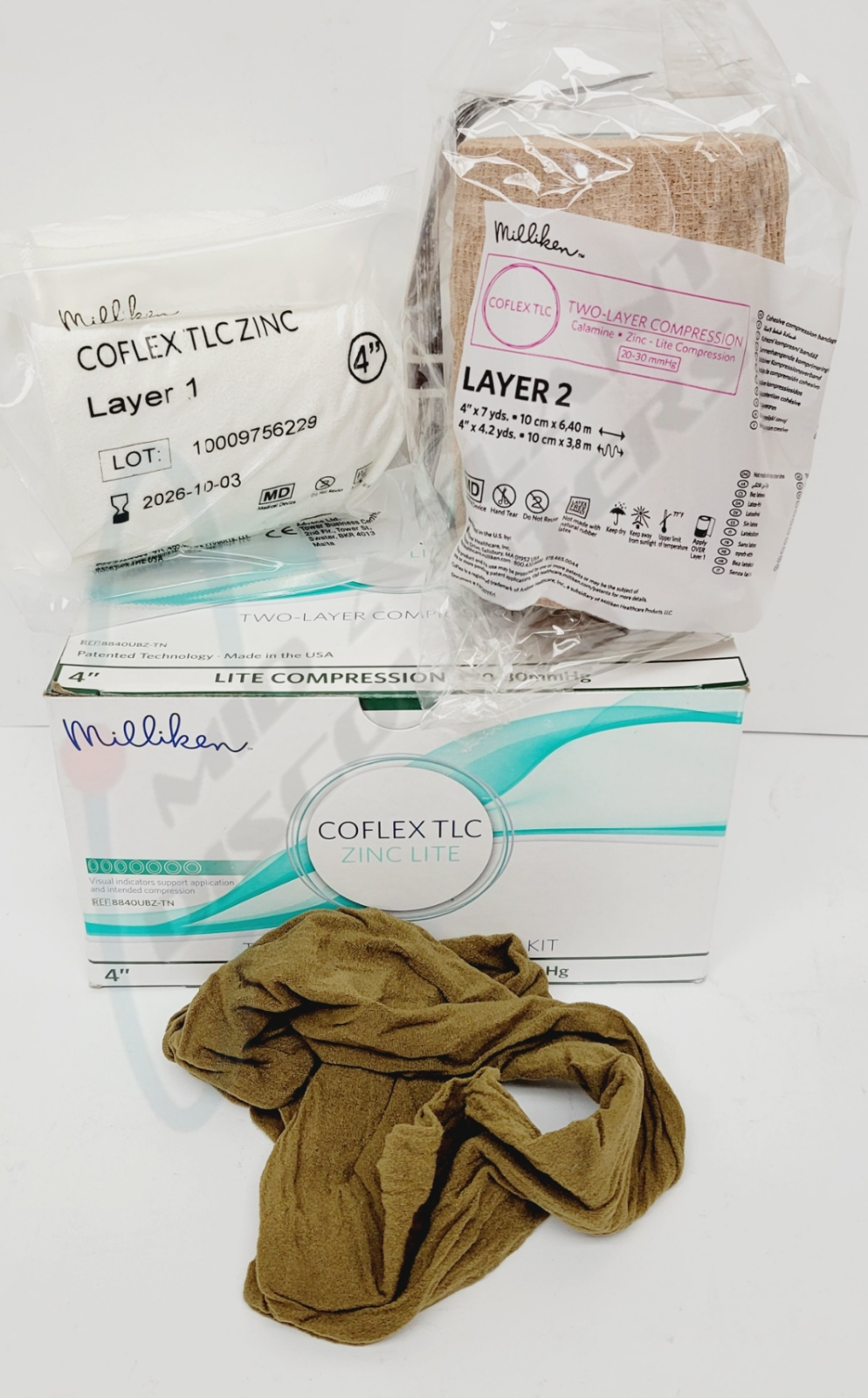 Milliken CoFlex TLC Zinc Two-Layer Kit Standard, Lite Compression Unna ...