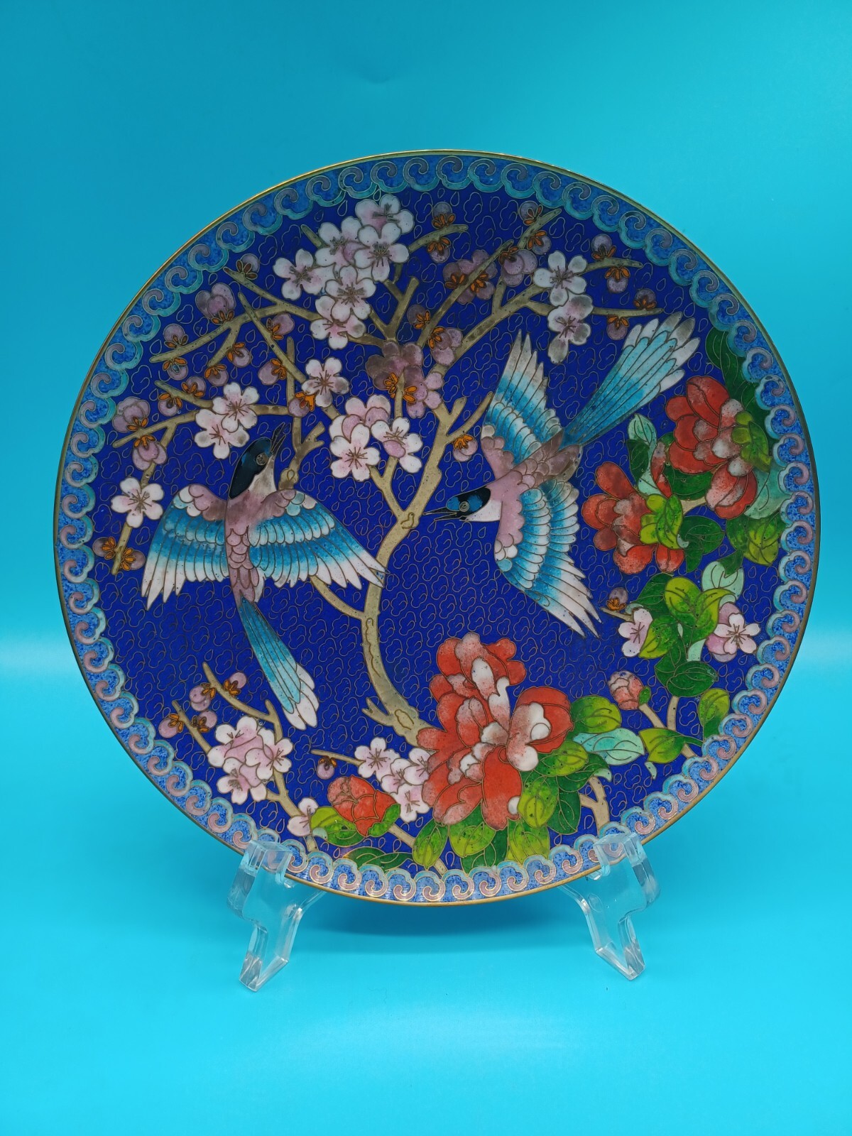 VINTAGE 1991 CHING-T'AI-LAN ARTISTS WORKSHOP PLATE WITH BIRDS/FLOWERS CLOISONNE | eBay