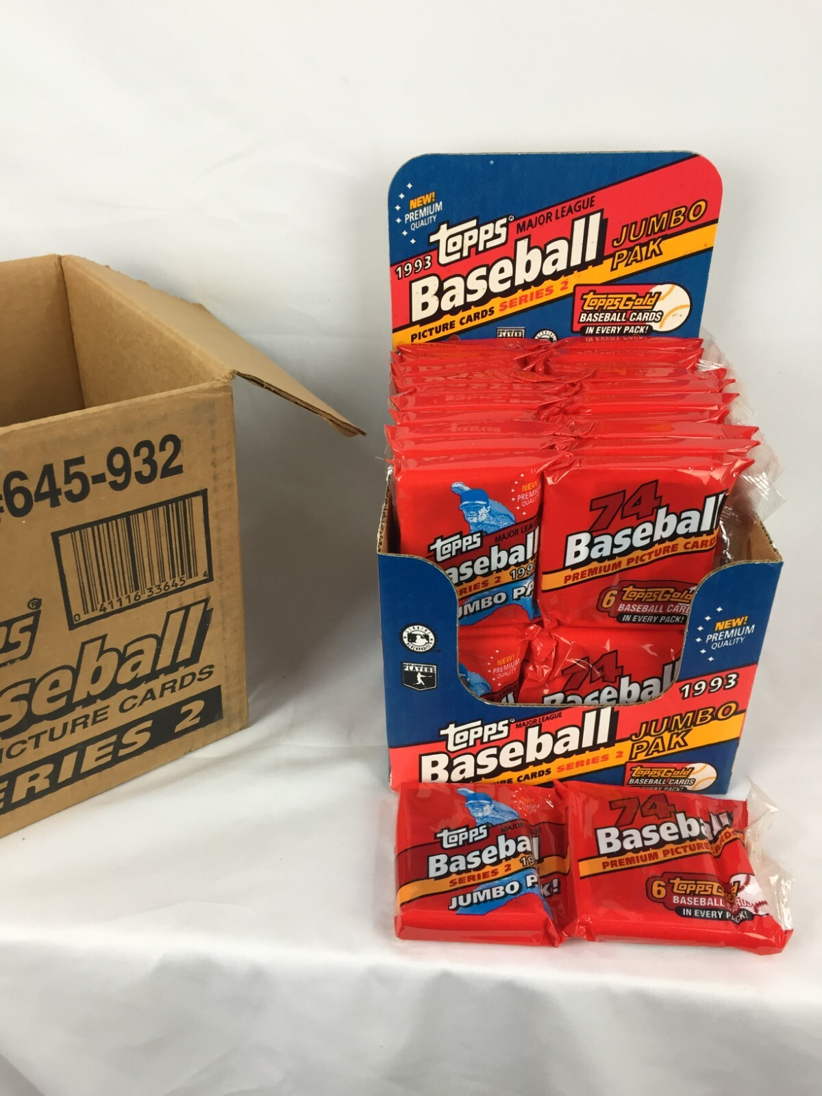 1993 Topps Series 2 Baseball Jumbo Pack original case box & shelf ...