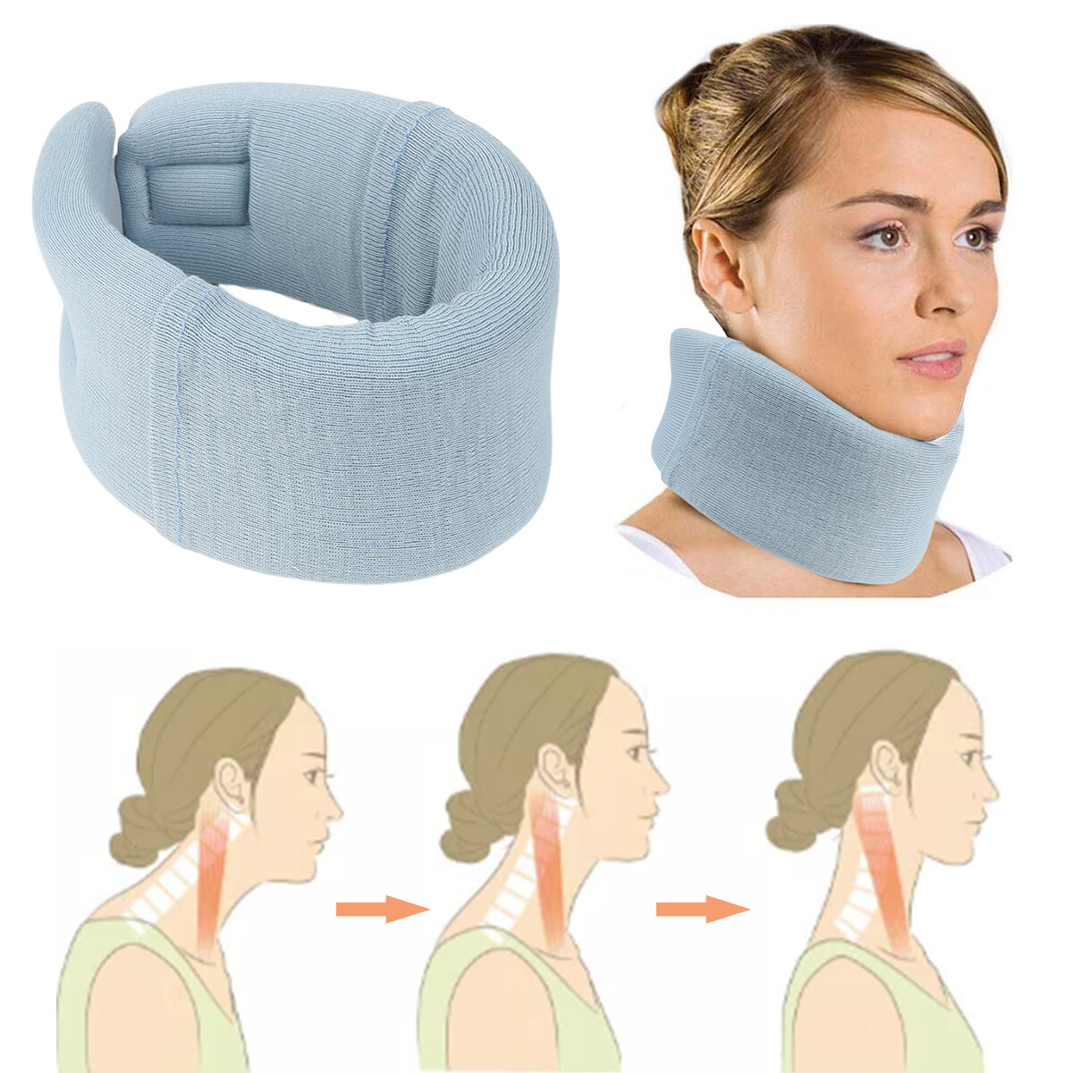 Soft Foam Neck Collar Support Brace Whiplash Cervical Neck Pain Relief ...