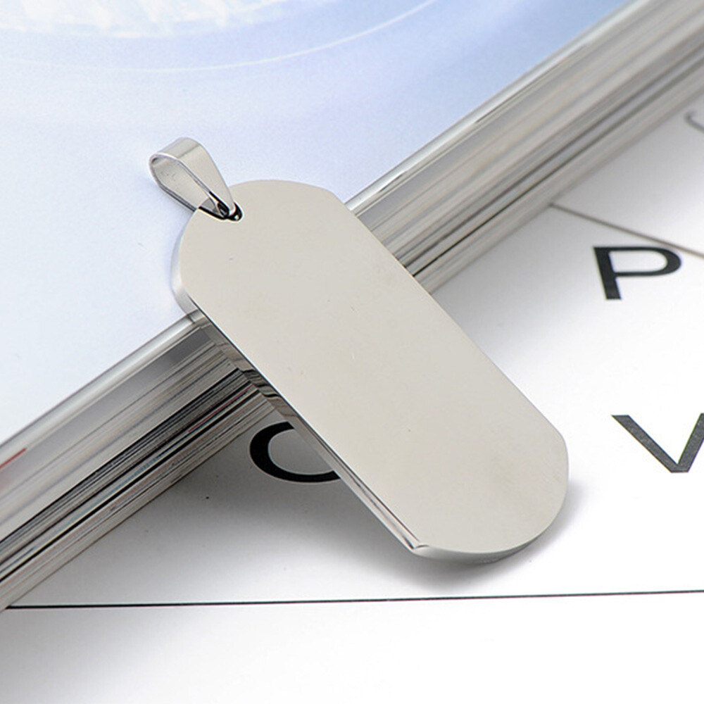 Stainless Steel Engraved Blank Tag Rectangle Metal Tags DIY Jewelry ...