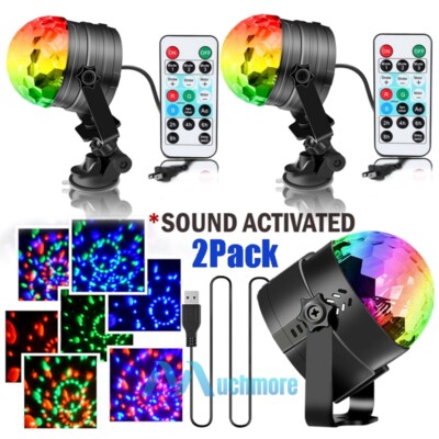 2Pack Party Disco Lights Ball Sound Activated Strobe LED DJ Bulb Dance ...