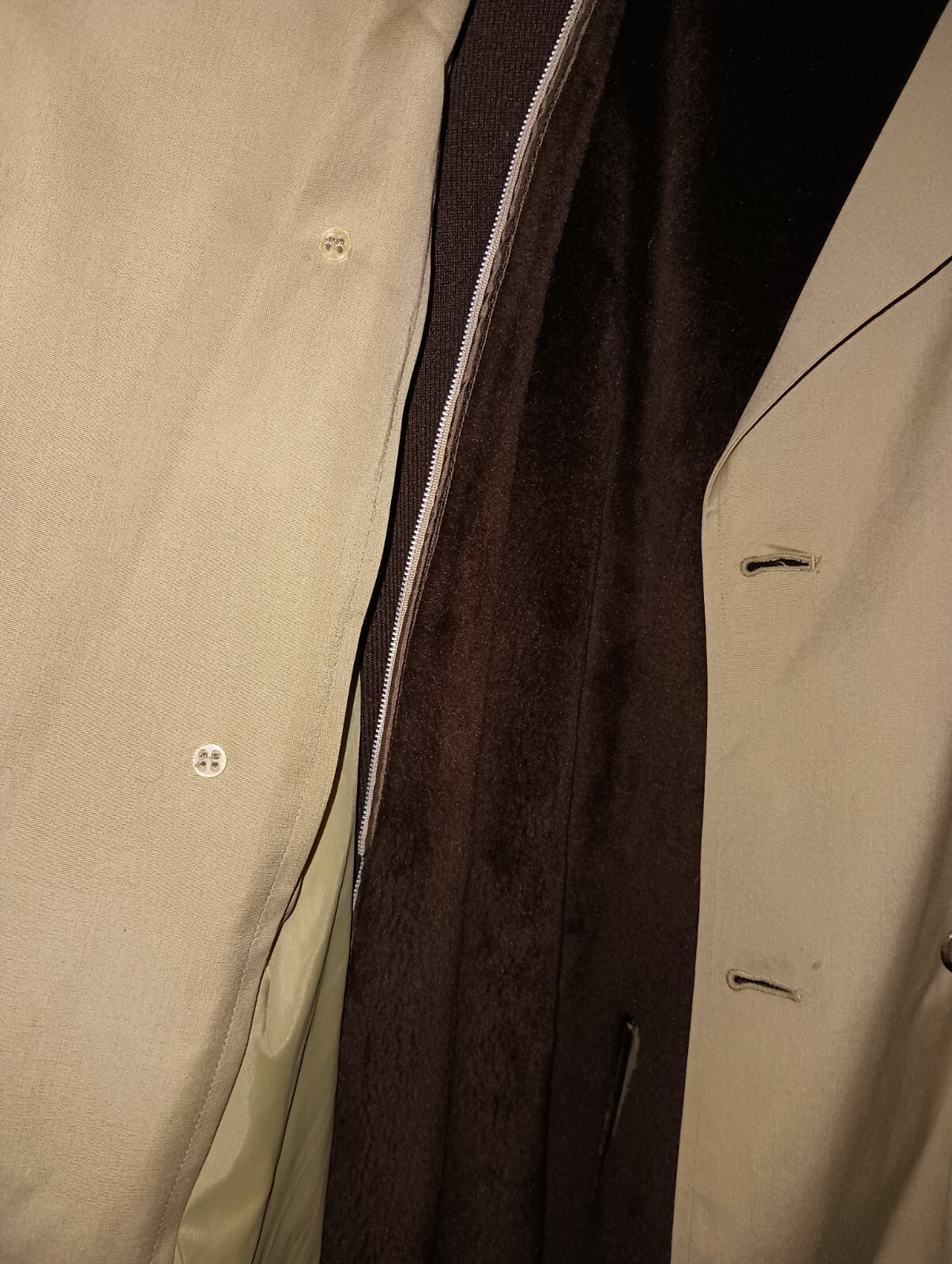 Adams Row Double Breasted Trench Over Coat w/Zip Out Liner, Size 42 ...