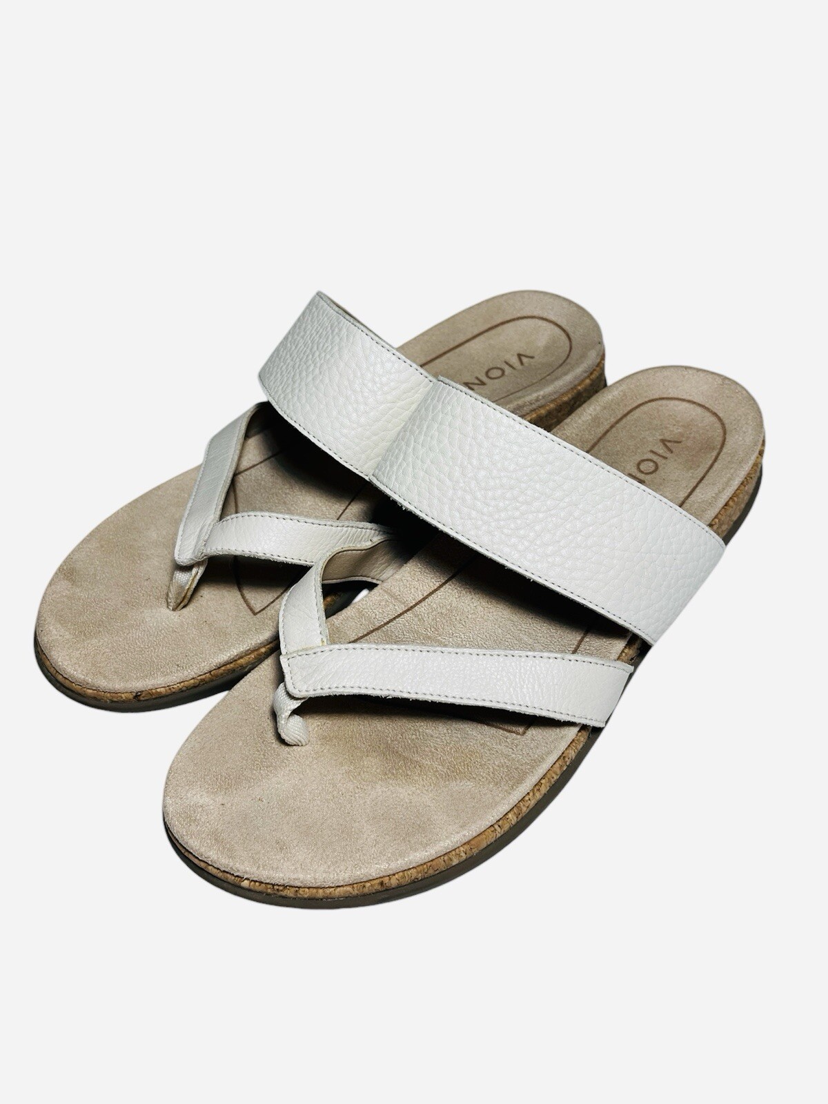 Vionic Womens Marvina Tan Leather Slide Sandals Shoes… - Gem