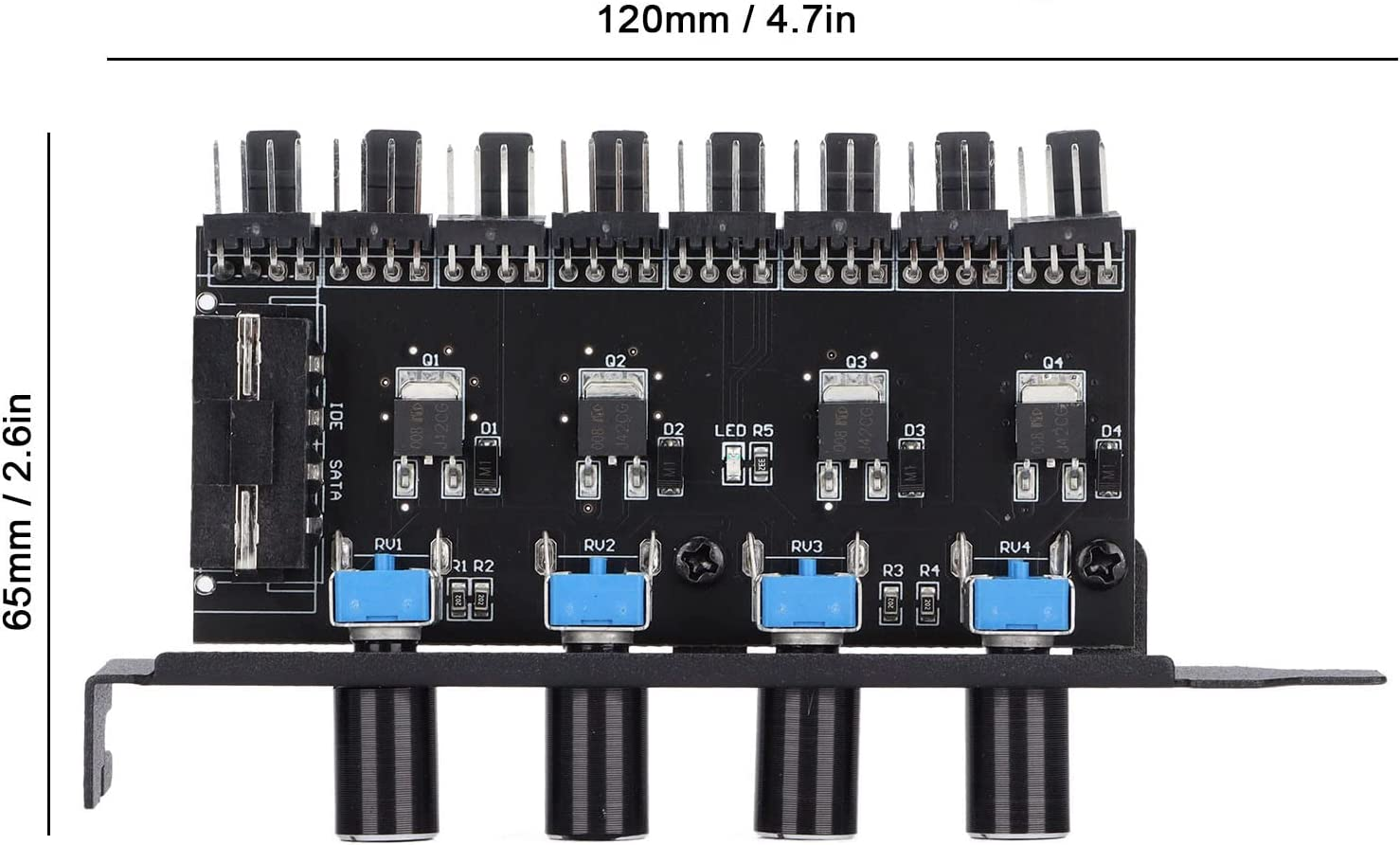 Computer Fan Controller, 8 Channels 4 Knob PC Fan Hub Stable Precise ...