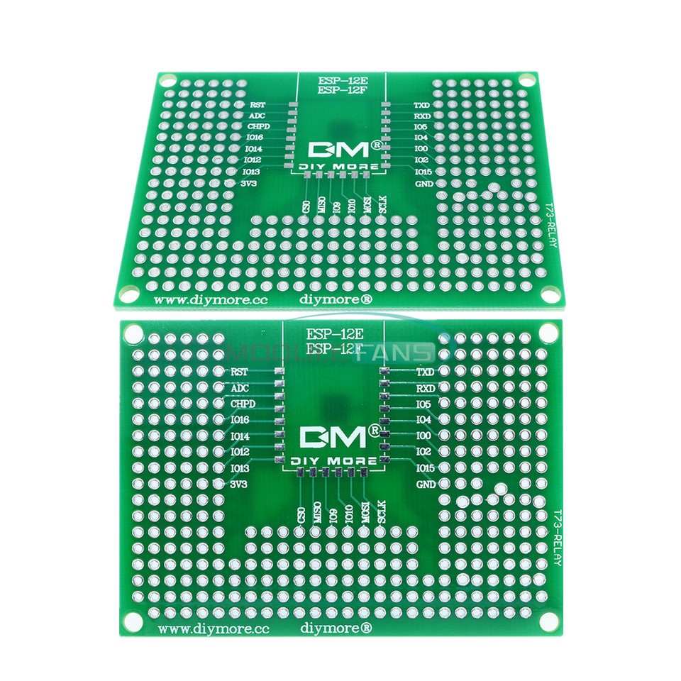 5X7CM 50X70mm Double Prototype PCB for ESP-32/ESP-32S ESP-12E/ESP-12F ...