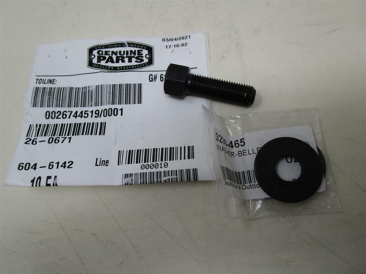Genuine Toro 26-0671 Mower Blade Screw Bolt & Washer 3290-465 Recycler ...