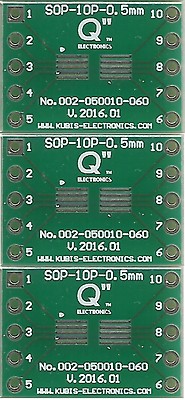 MSOP10, SSOP10, TSOP10, uSOP10, VSSOP 0.50mm(0.02") to DIP 0.6" - 3 PCS ...