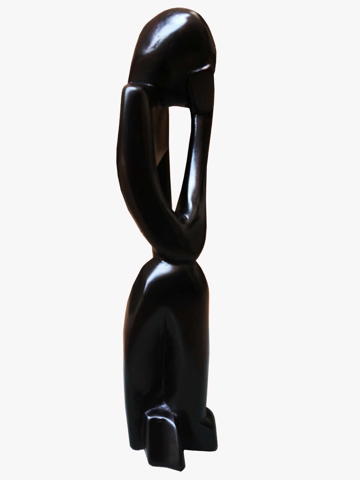 Wooden Hand Crafted Thinking Man Figure Hand Carved Ghanaian Sculpture ...