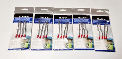 5 X Sea Silver 4 Hook Mackerel Fishing Rig 2/0 (5 Rigs) - Fladen 1284-2 ...