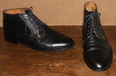 Bostonian Florentine 24431 Black Leather Cap Toes Derby Boots Men’s ...
