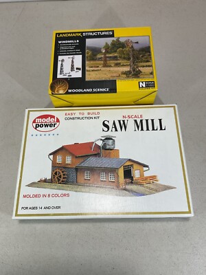 Model Power N Scale Saw Mill & Landmark Studios Windmills Unbuilt Kits ...