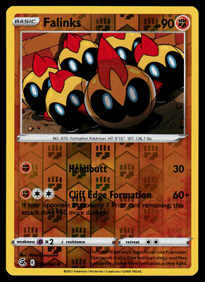 Pokemon Card - SWSH - Fusion Strike Falinks 154/264 Reverse Holo - NM ...